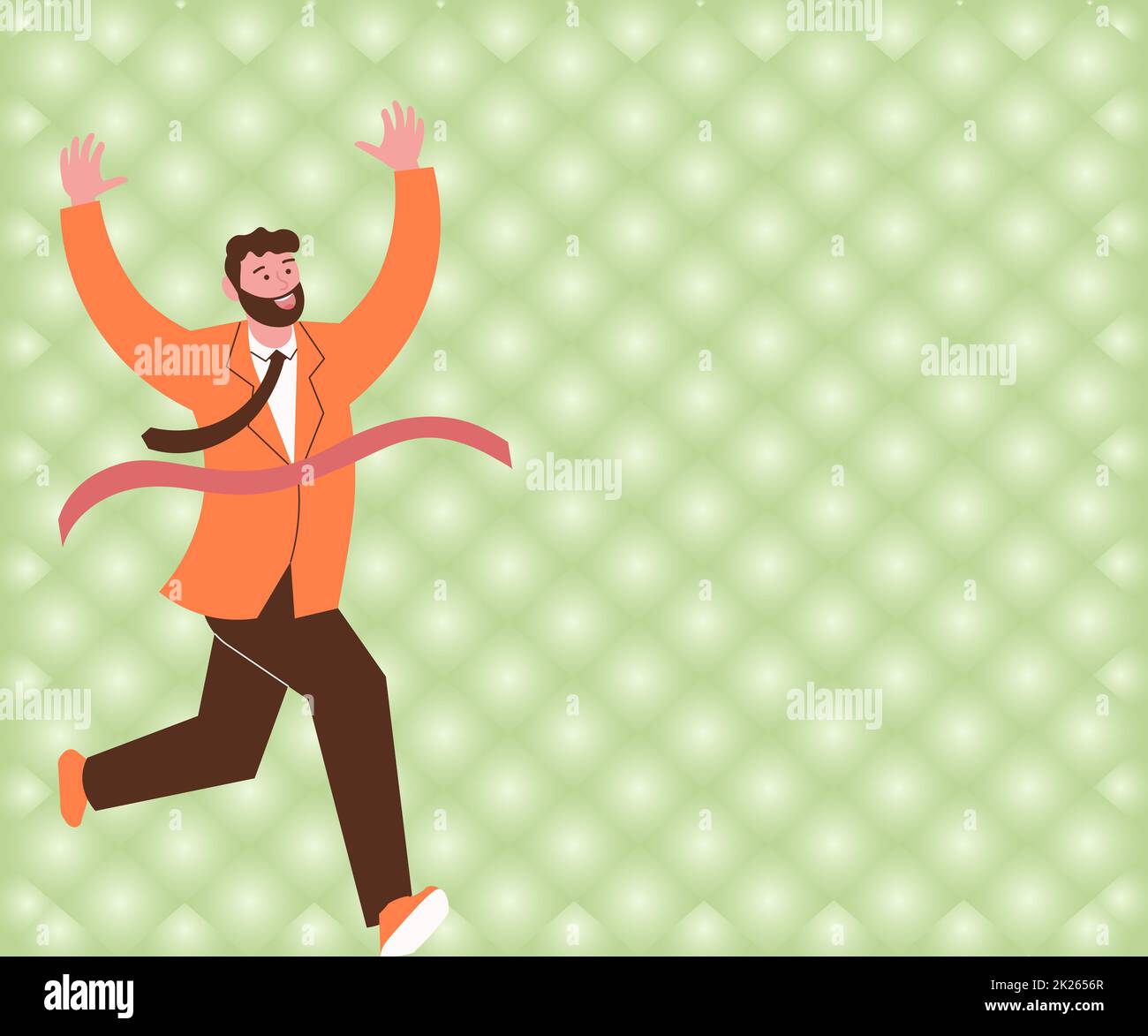 Gentleman In Suit Running Towards Finish Line Celebrating Success. Man ...