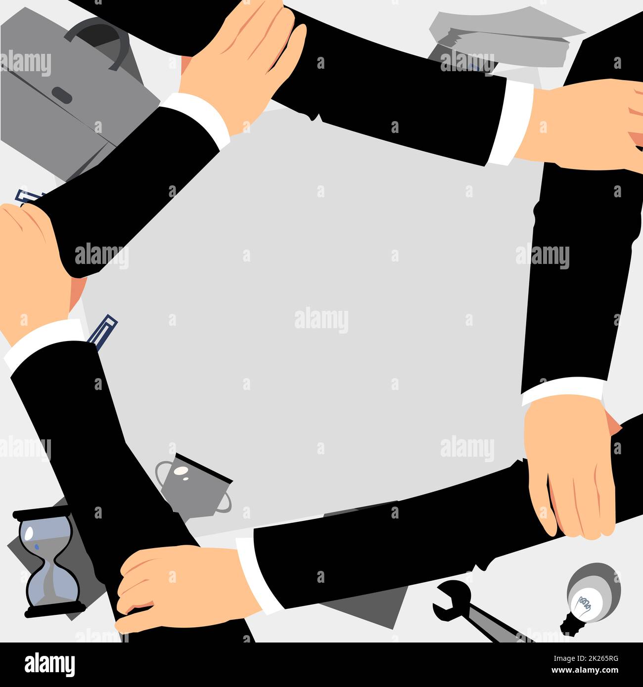 Four Hands Drawing Holding Arm Together Showing Connection Symbol ...