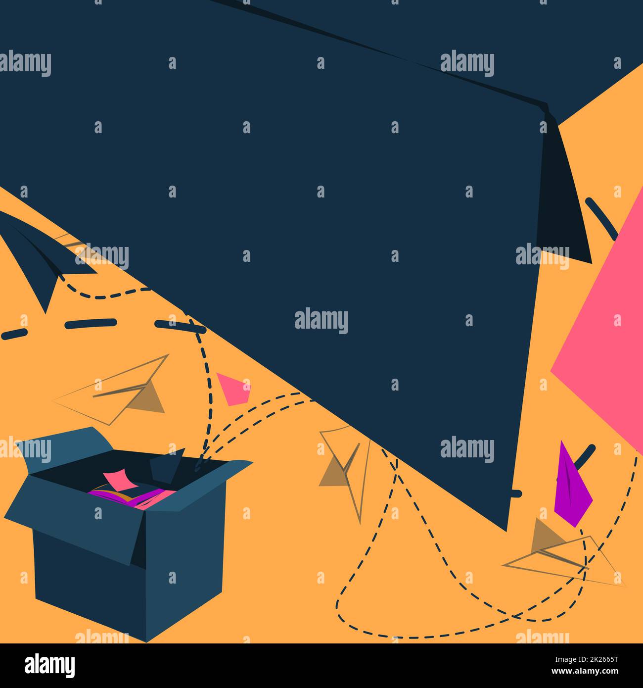 Open Box With Flying Paper Planes Presenting New Free Ideas. Exposed ...