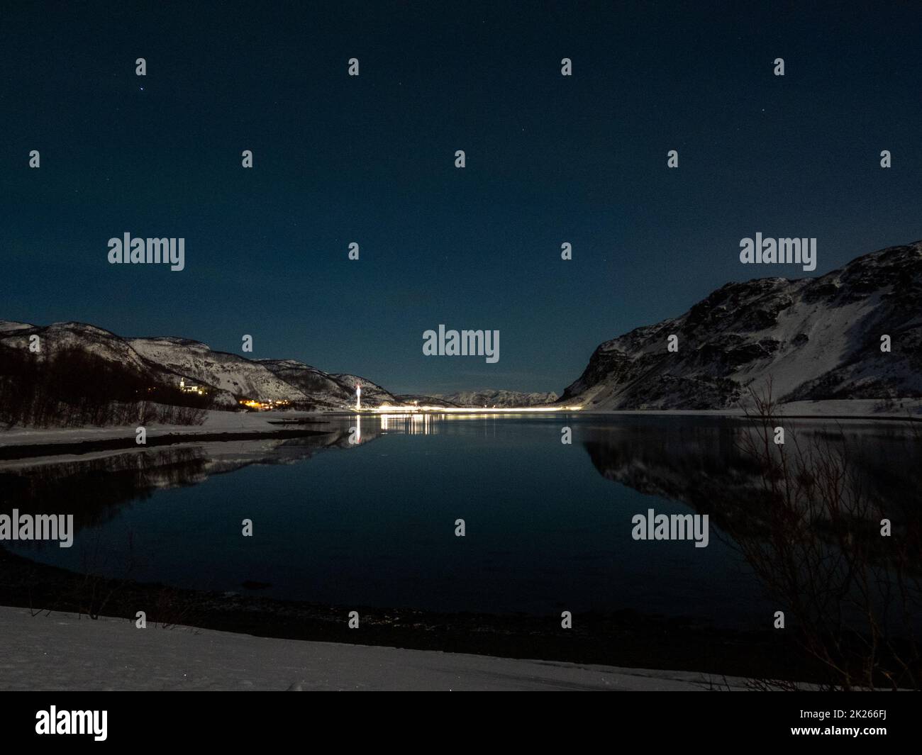 Night at the Brigde of Kafjord, Alta, Norway Stock Photo - Alamy