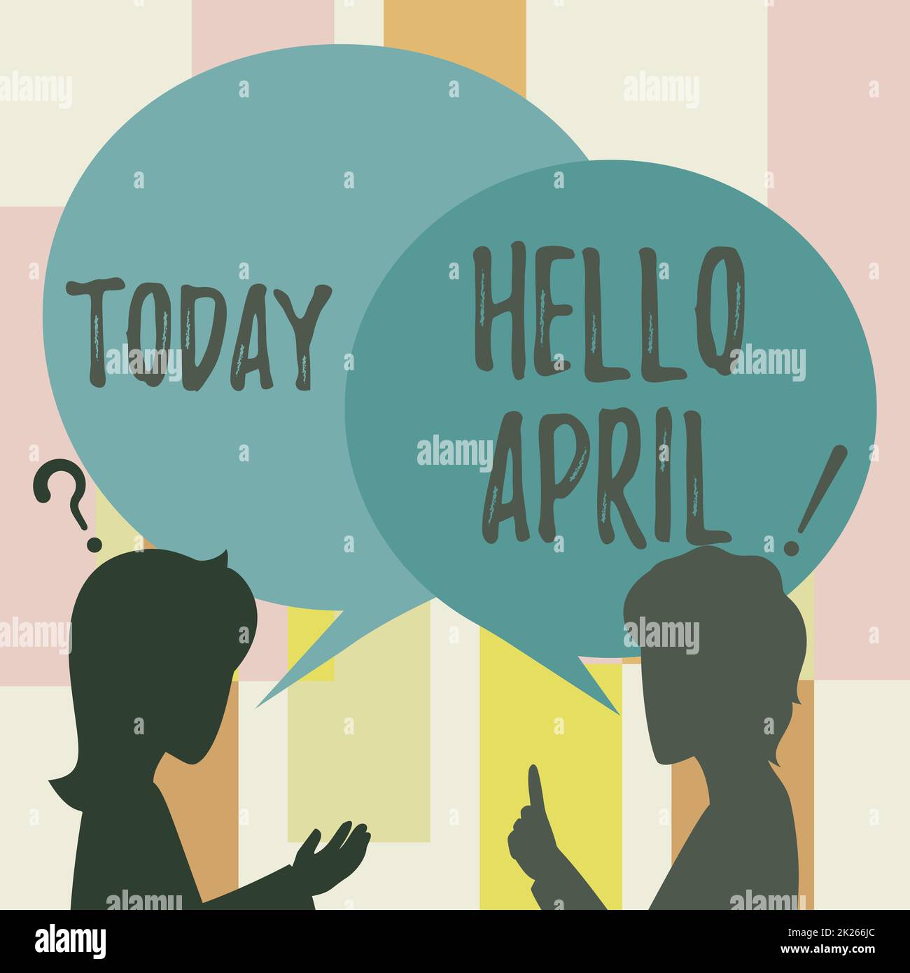 Text caption presenting Hello April. Conceptual photo a greeting ...