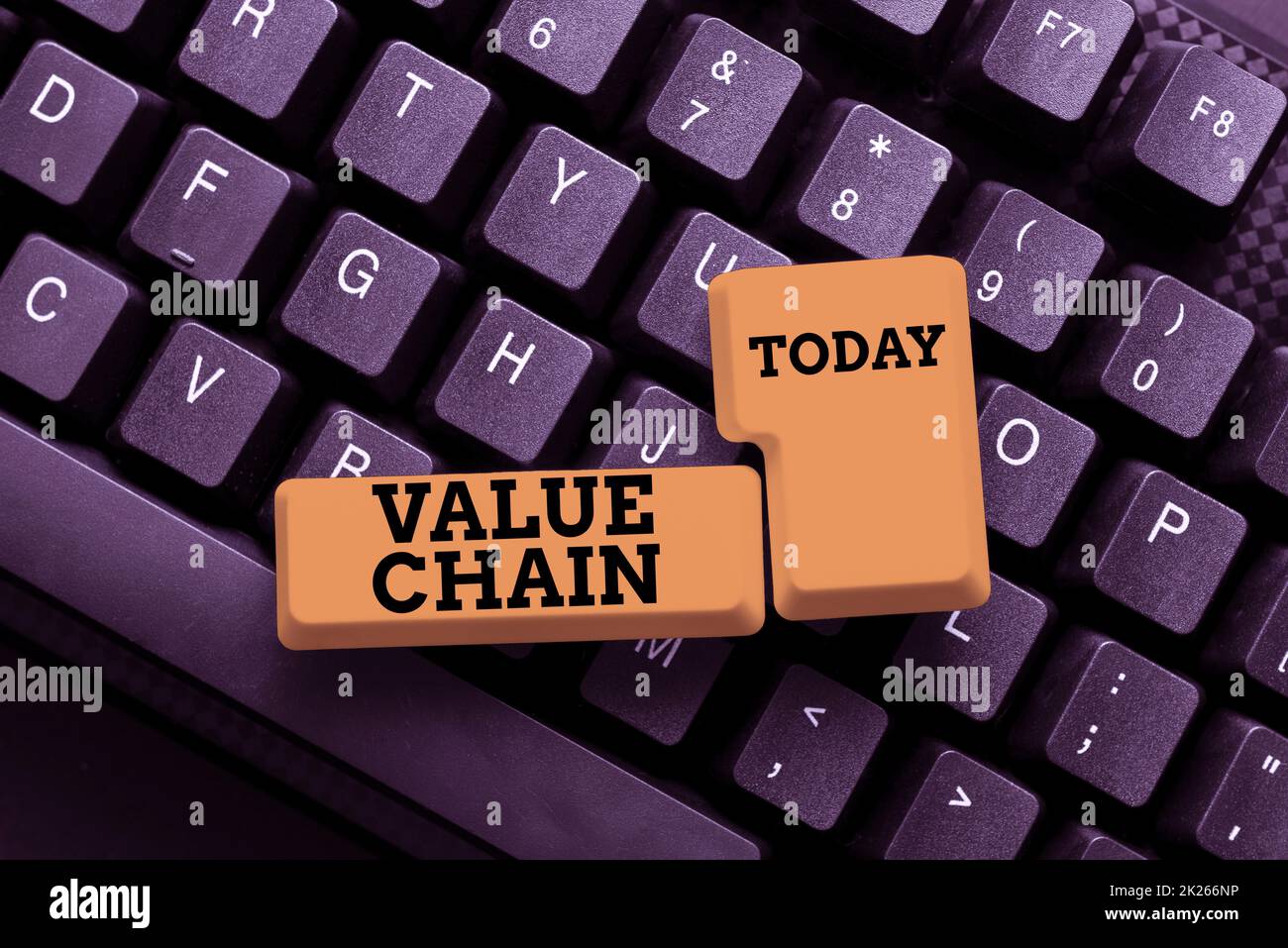 Text sign showing Value Chain. Concept meaning set of functional activities making the product ...