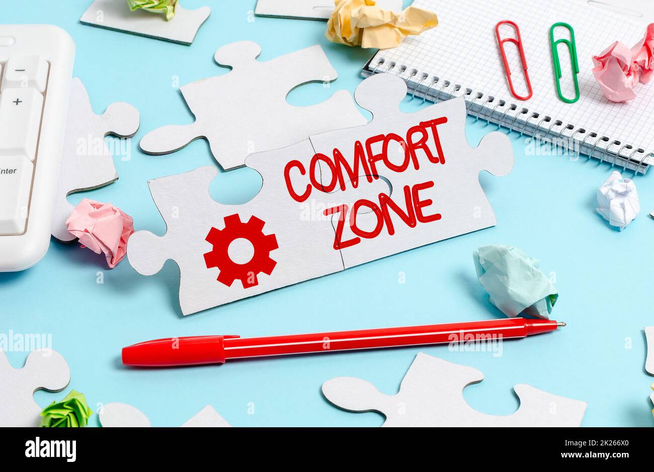 Hand writing sign Comfort Zone. Internet Concept A situation where one ...