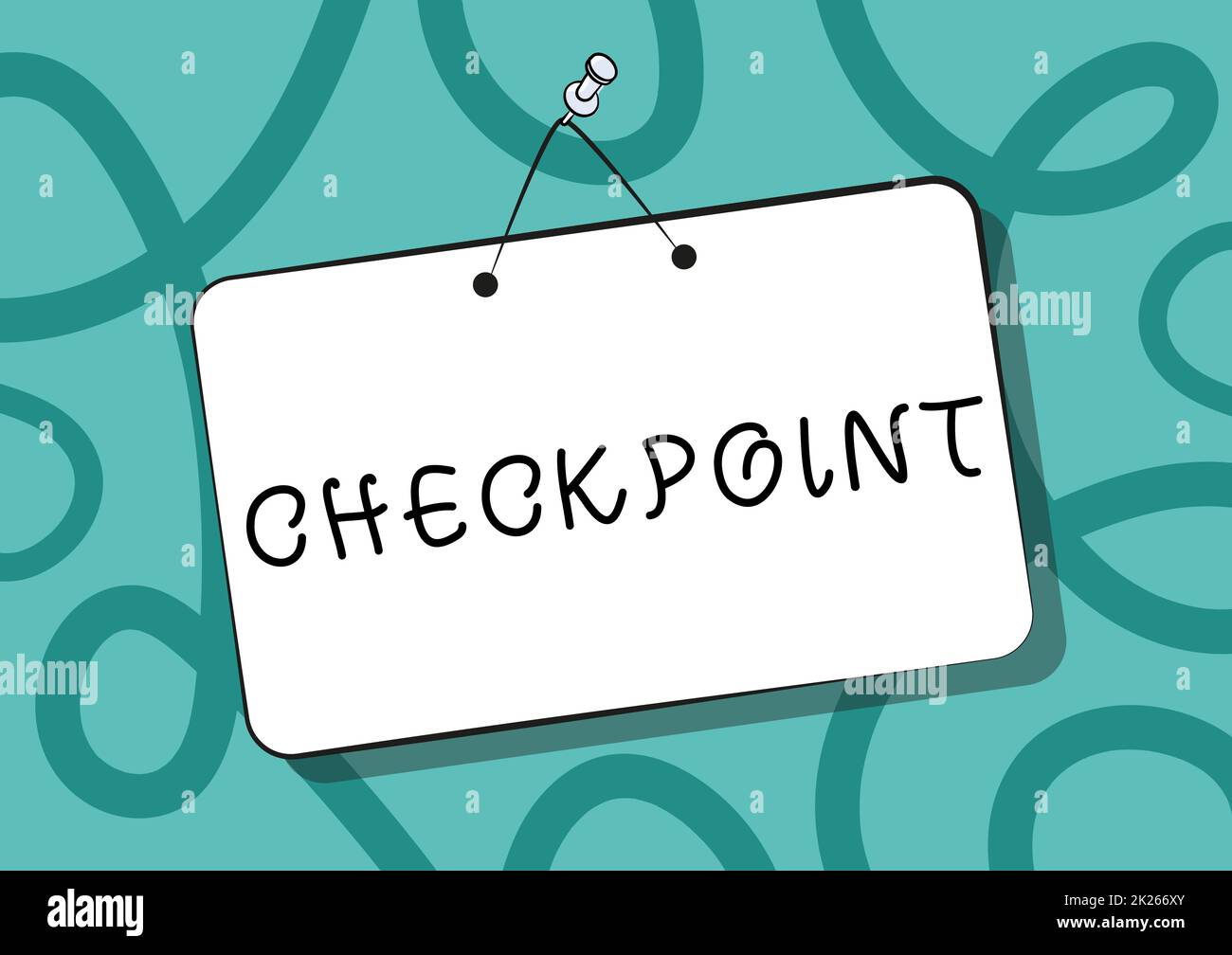 Text sign showing Checkpoint. Internet Concept manned entrance, where ...