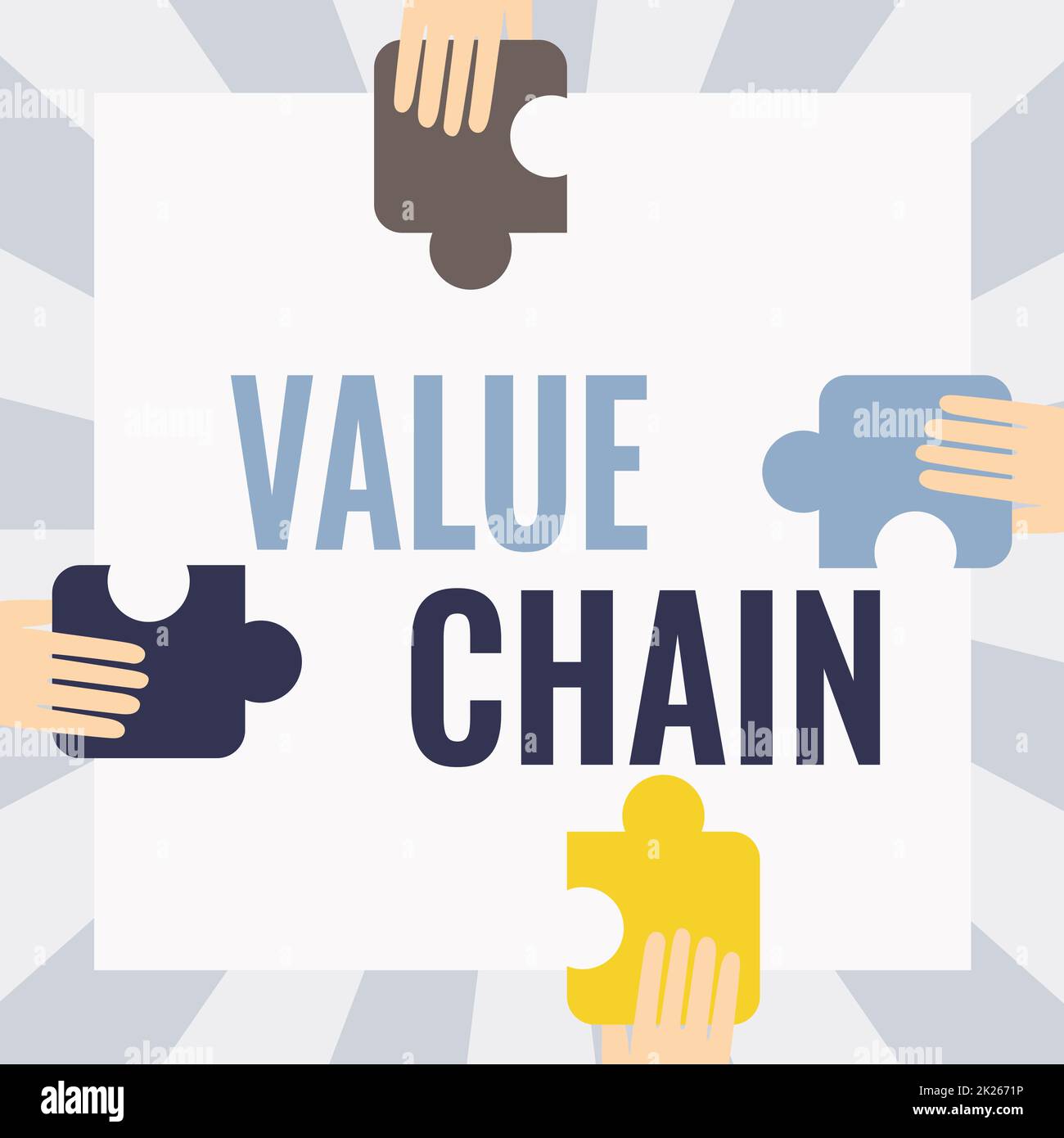 Text Sign Showing Value Chain Word Written On Set Of Functional