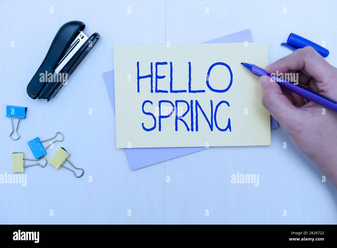 Inspiration showing sign Hello Spring. Business idea Welcoming the ...