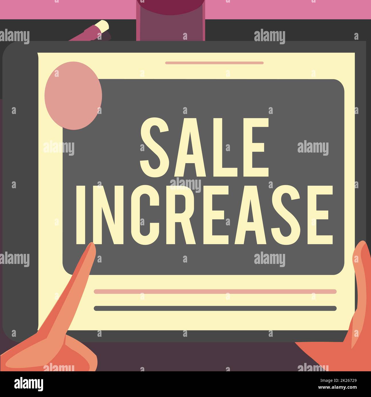 Handwriting text Sale Increase. Business showcase Average Sales Volume ...