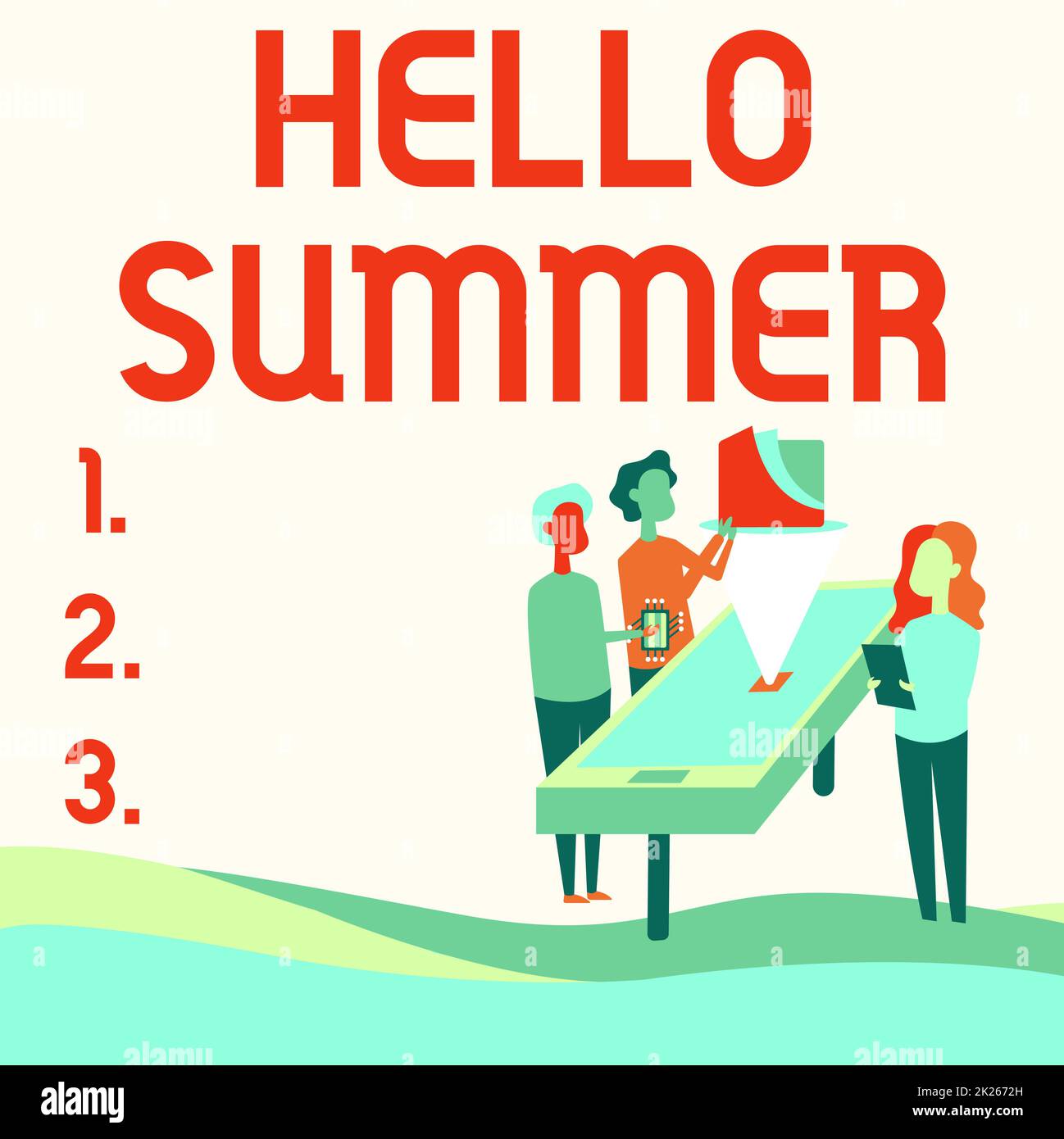 Handwriting text Hello Summer. Business concept Welcoming the warmest ...