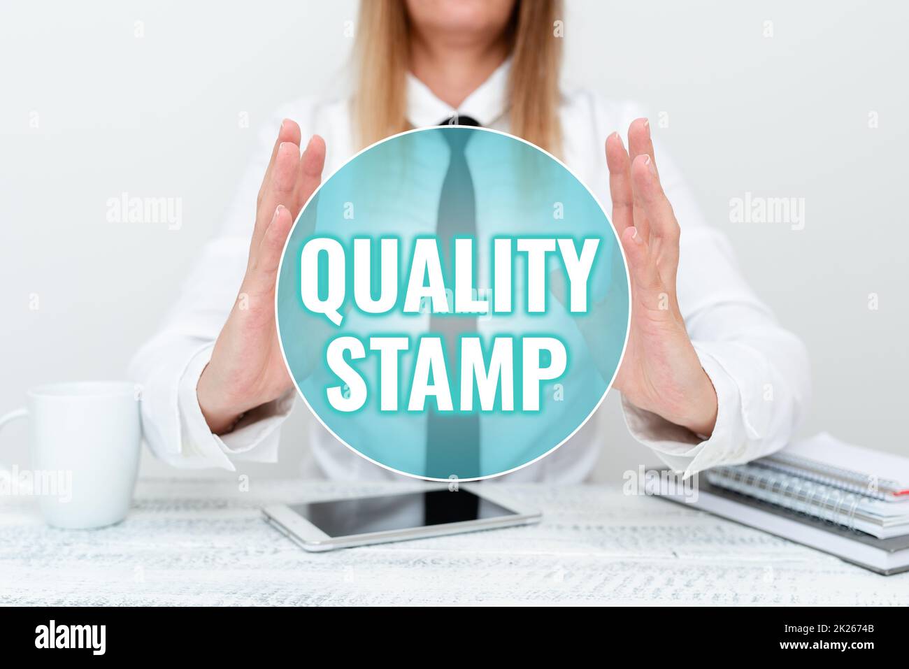 Conceptual caption Quality Stamp. Business idea Seal of Approval Good ...