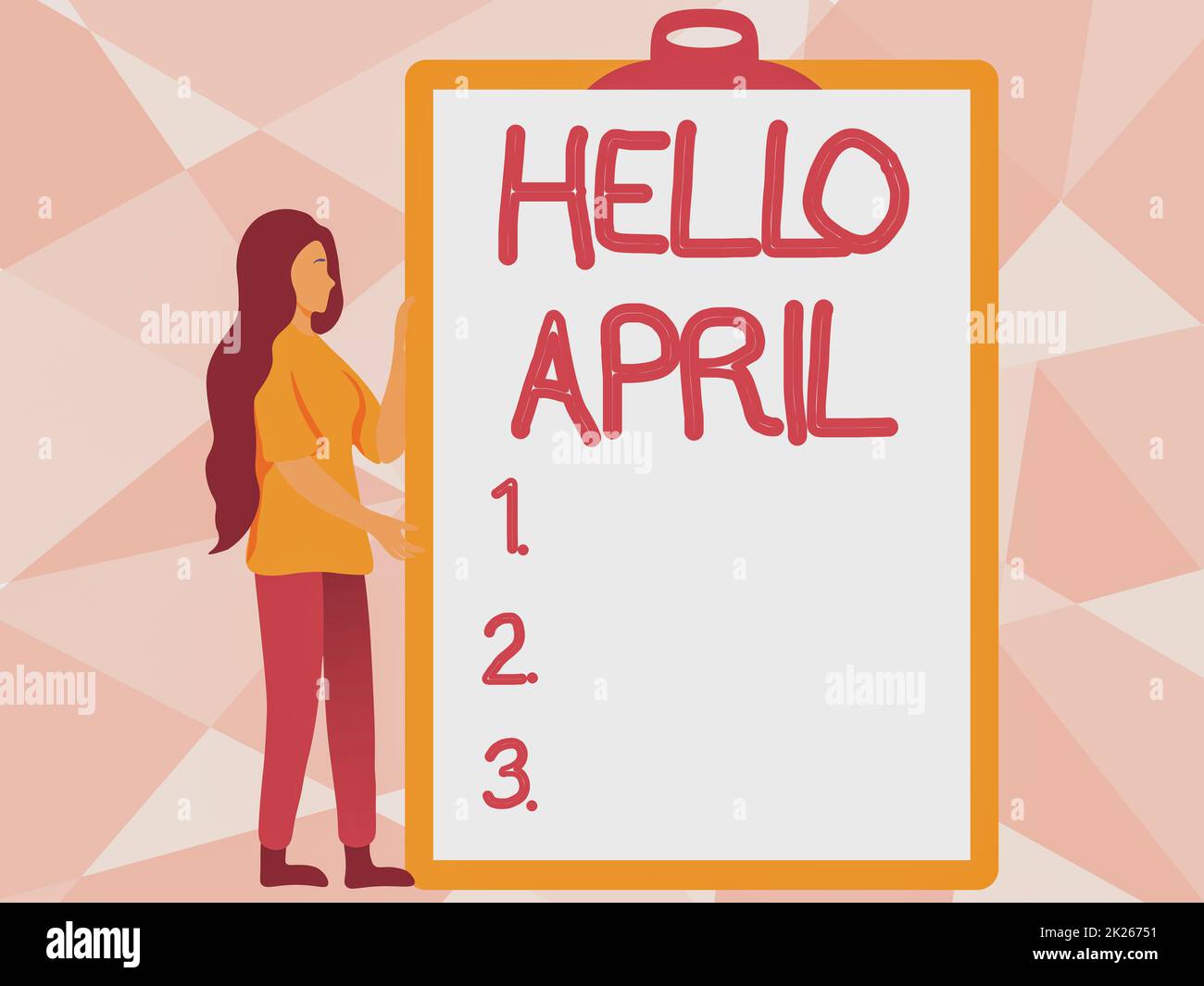Hand writing sign Hello April. Business approach a greeting expression ...