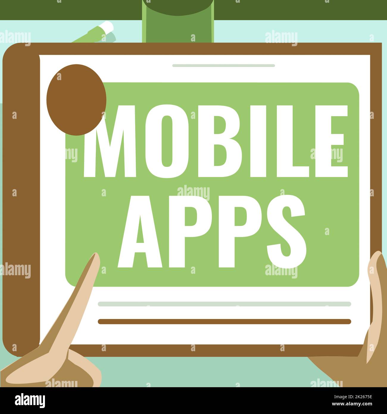 Conceptual display Mobile Apps. Business idea a software application designed to run on handheld ...