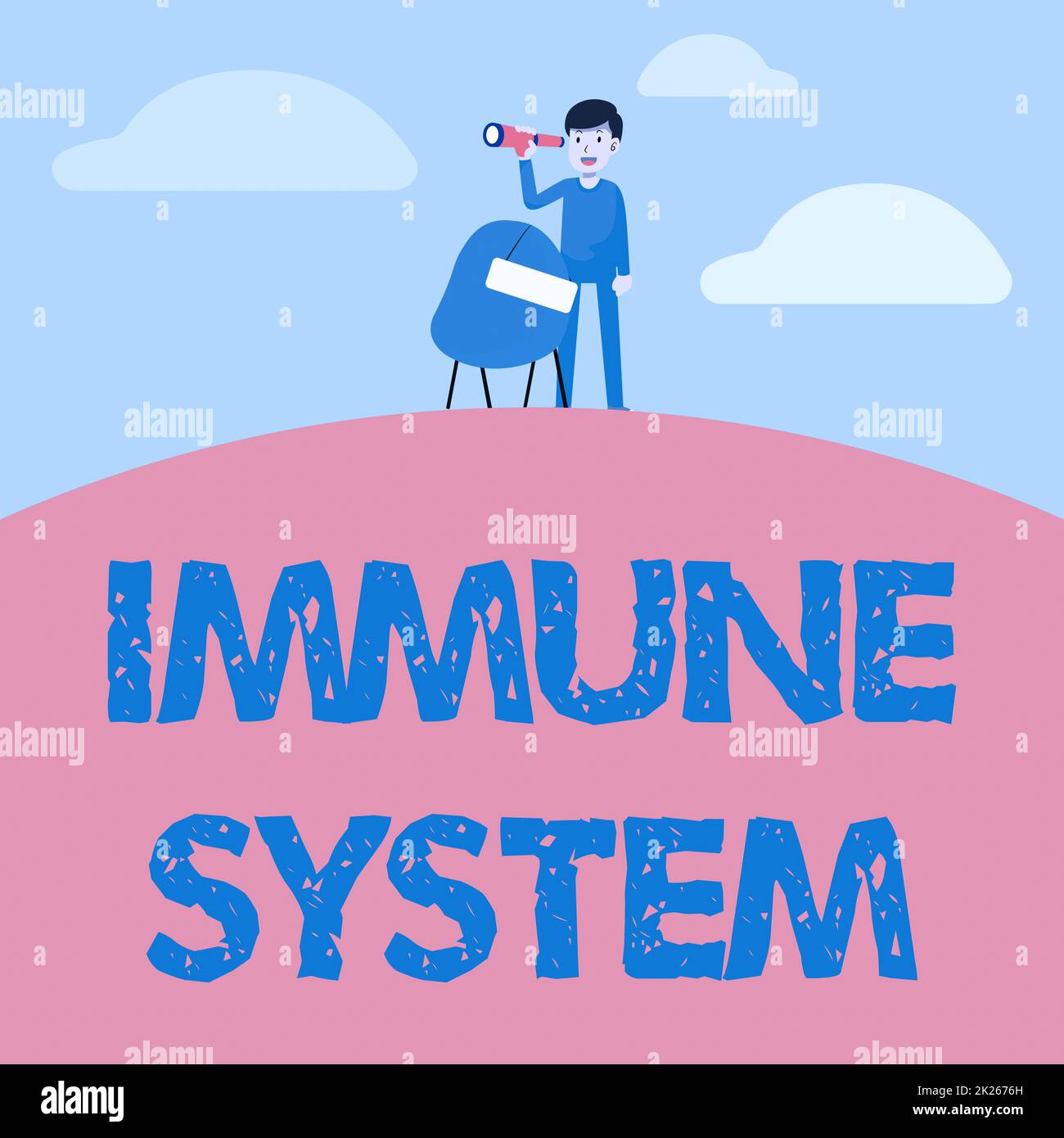 Sign displaying Immune System. Word for Complex network work together ...
