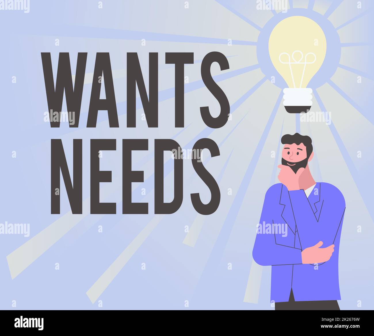Text sign showing Wants Needs. Word for to have something necessary or ...