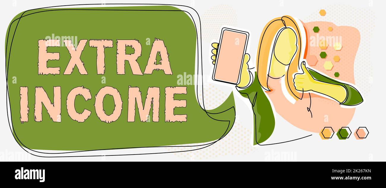 Hand writing sign Extra Income. Business showcase Additional fund ...