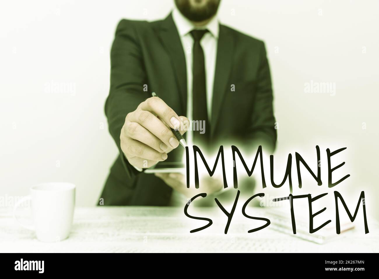Conceptual caption Immune System. Business approach Complex network ...