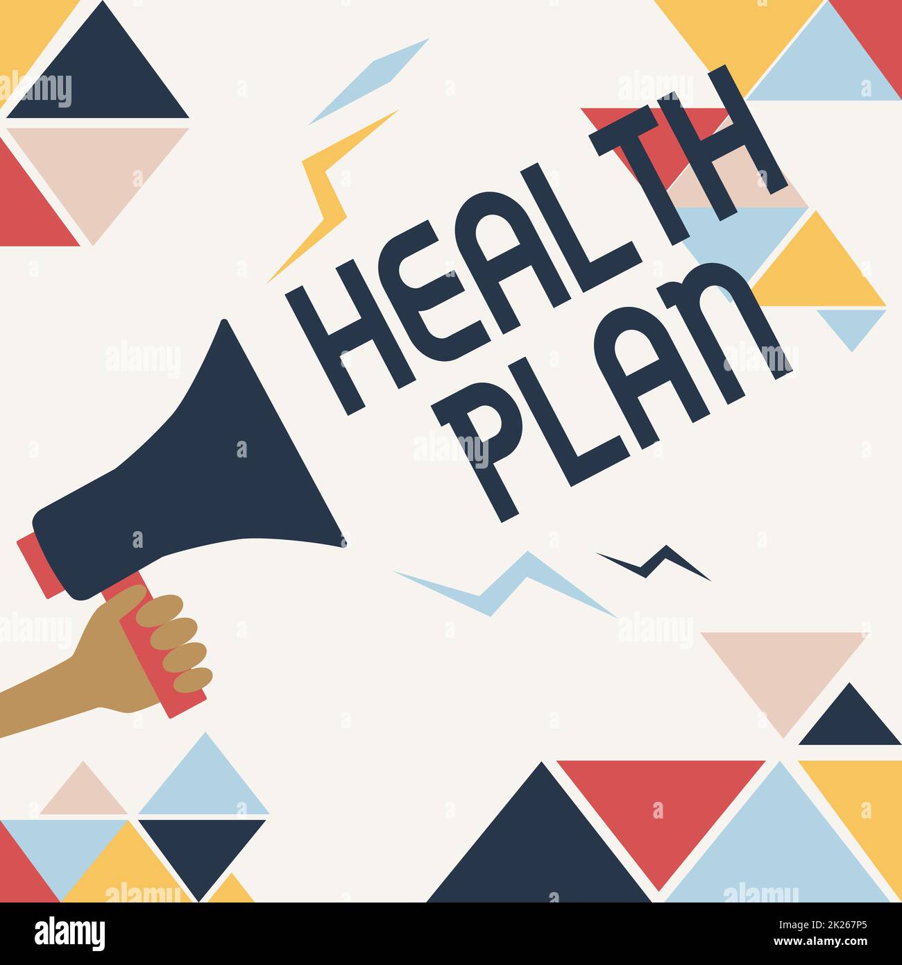 Text caption presenting Health Plan. Business showcase type of ...