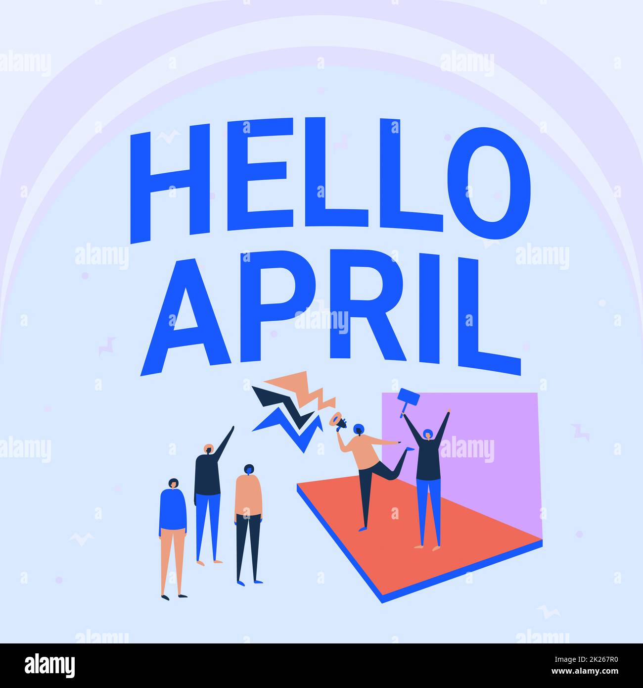 Conceptual Display Hello April Word Written On A Greeting Expression Used When Welcoming The