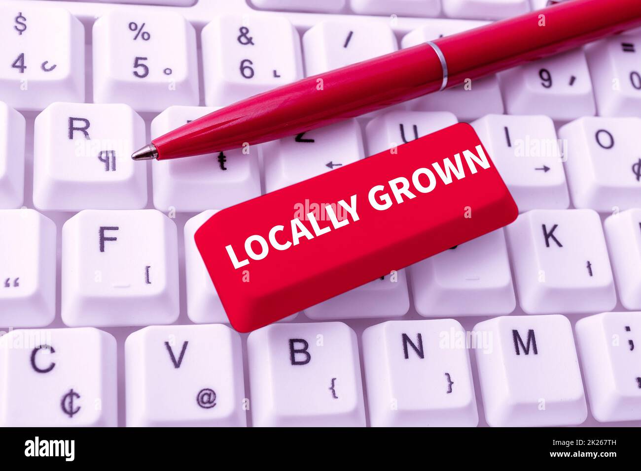 Sign displaying Locally Grown. Concept meaning Produced Agricultural ...