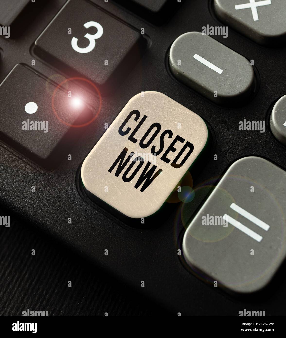 Text sign showing Closed Now. Word Written on of a business having ...