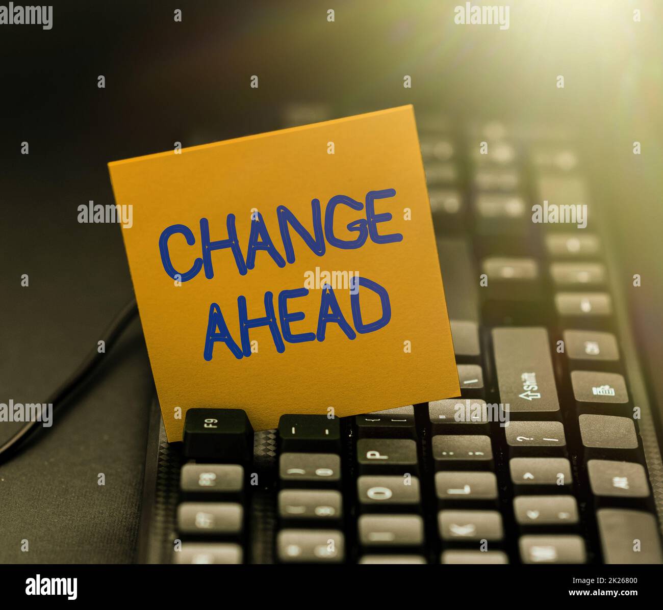 Text change ahead written hi-res stock photography and images - Alamy