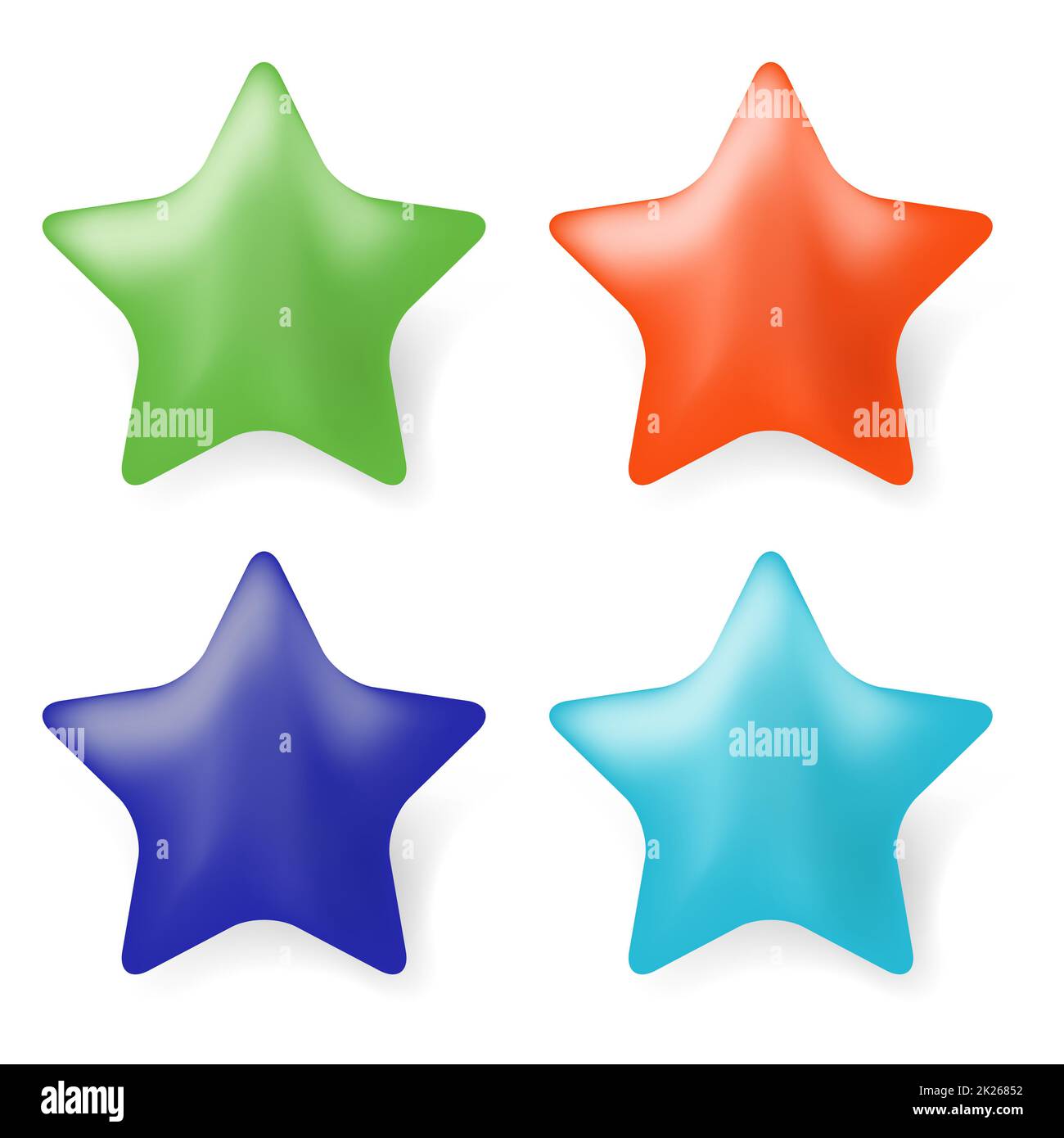 Giving Green Rred Blue Stars Rating for Web. Gradient Star with Shadow ...