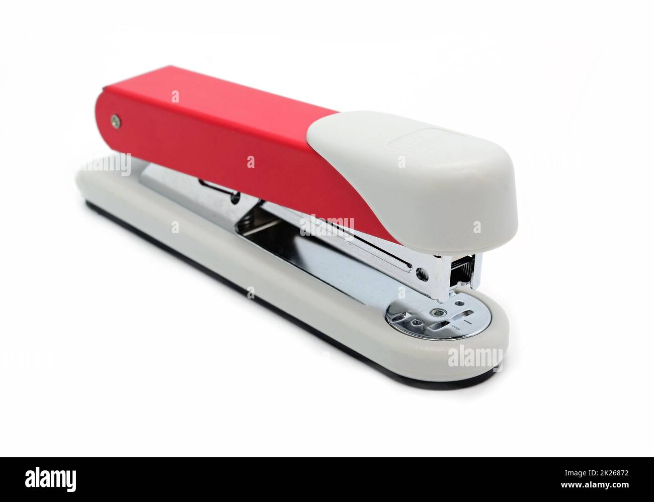 Manual office stapler on white background Stock Photo - Alamy