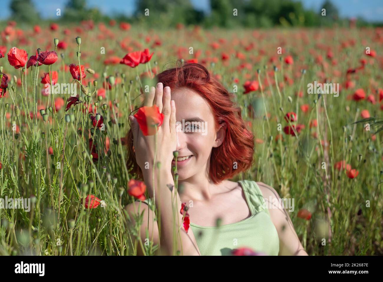 Hand holding poppy hi-res stock photography and images - Alamy
