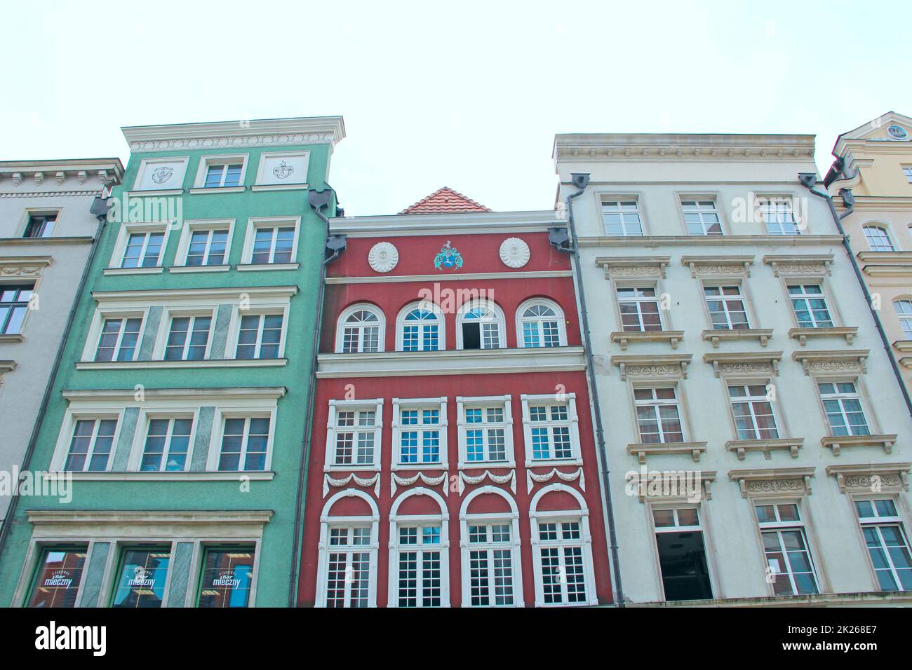 Beautiful architecture with old houses in Gdansk. colored buildings ...