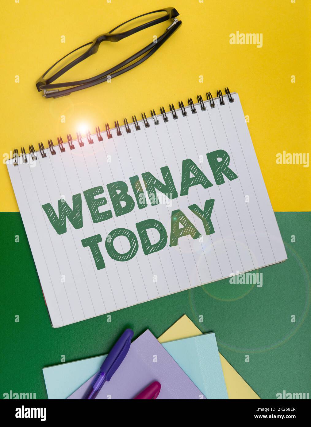 Text caption presenting Webinar Today. Internet Concept live online ...