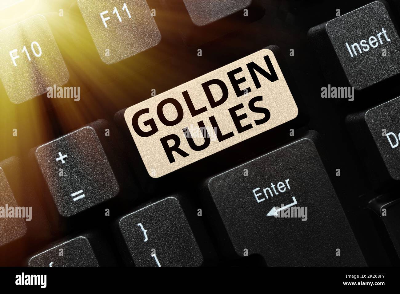 Sign displaying Golden Rules. Business concept Basic principle that ...