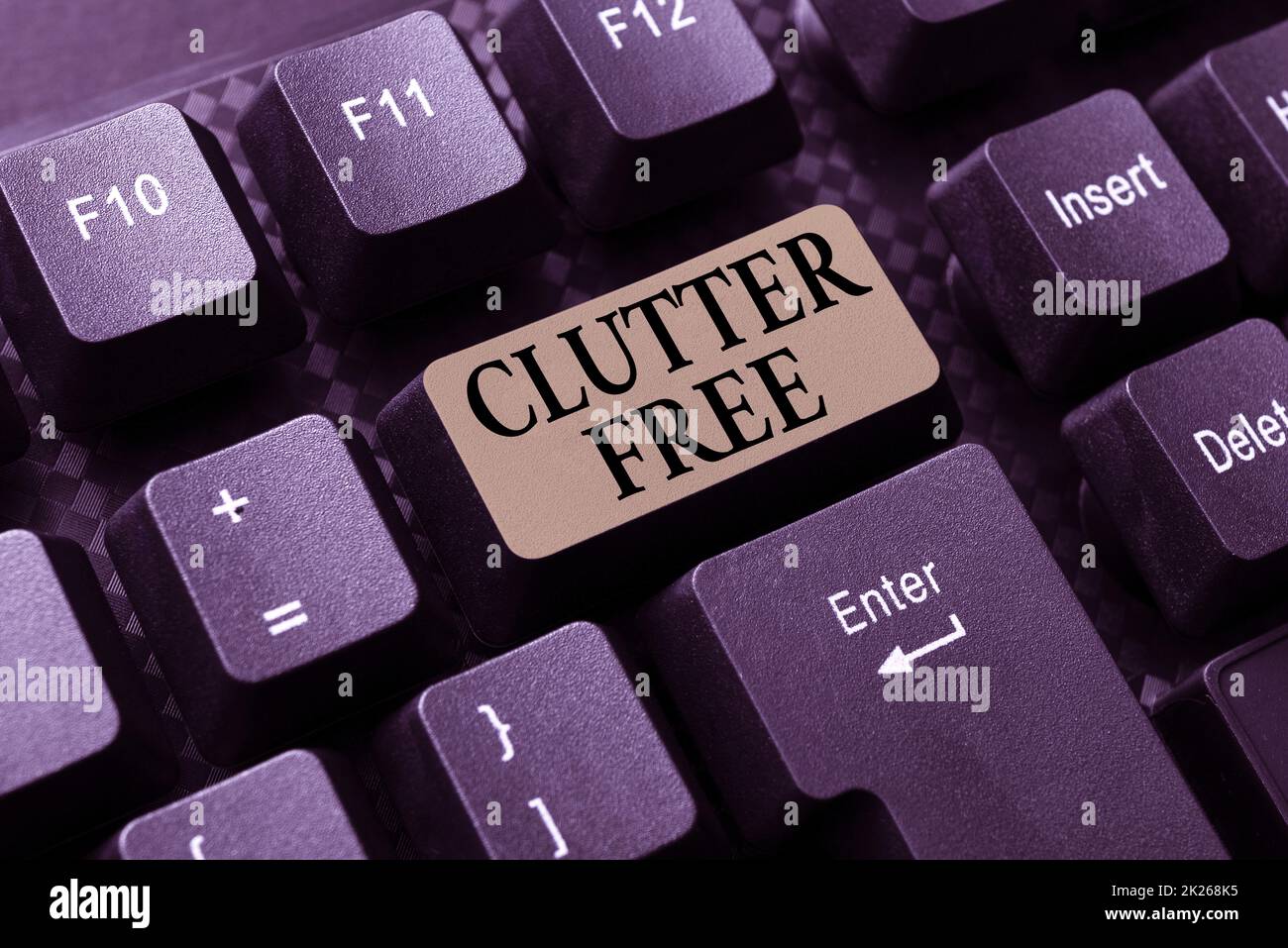 Text showing inspiration Clutter Free. Business overview Well organized ...