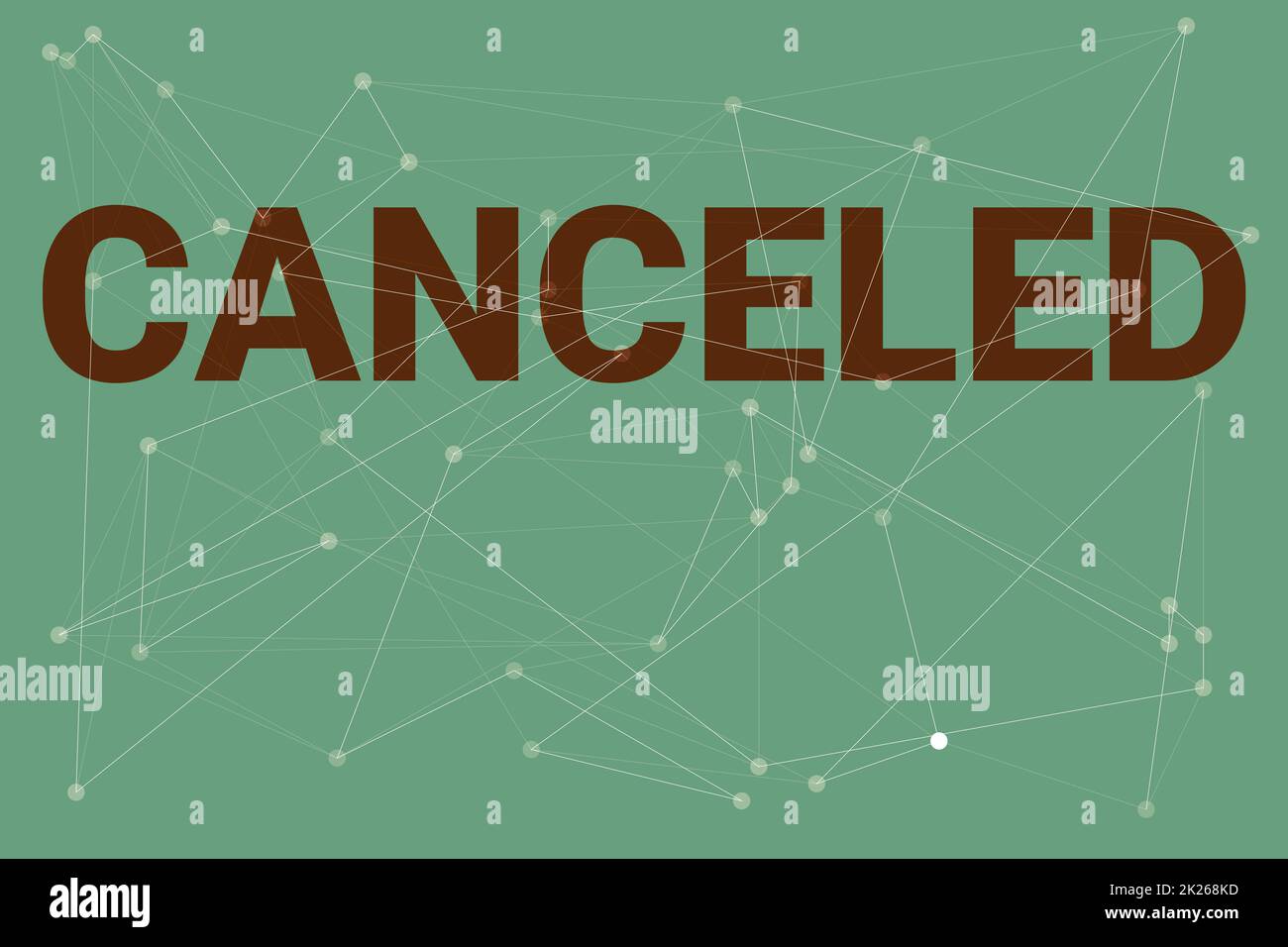 Hand writing sign Canceled. Word for to decide not to conduct or ...