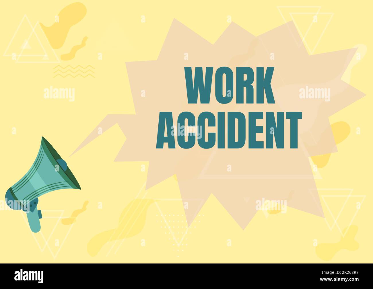 Text caption presenting Work Accident. Business approach Mistake Injury ...