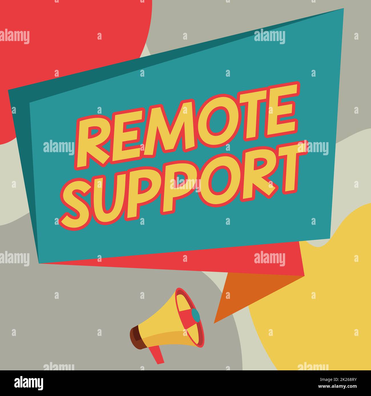Text caption presenting Remote Support. Business showcase type of ...