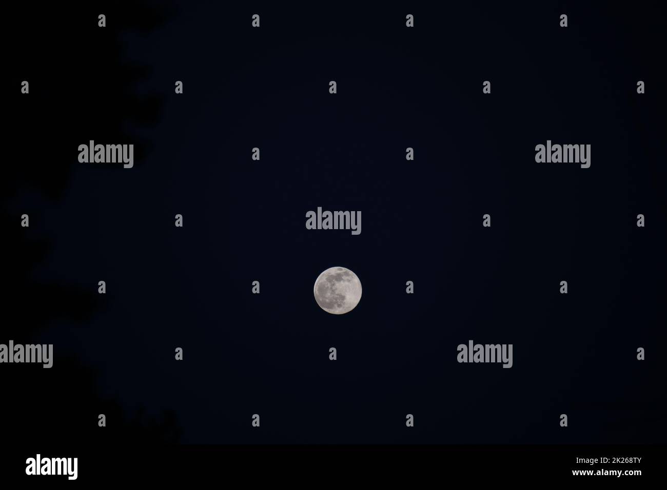 The full moon in the night sky in the province of Alicante, Costa ...