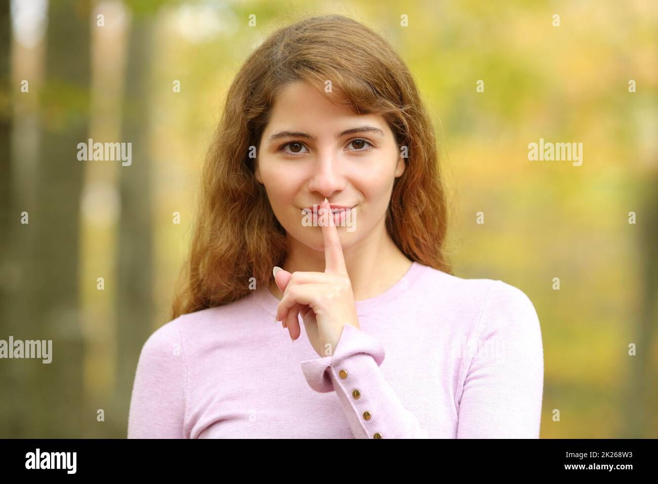 Woman requesting silence hi-res stock photography and images - Alamy
