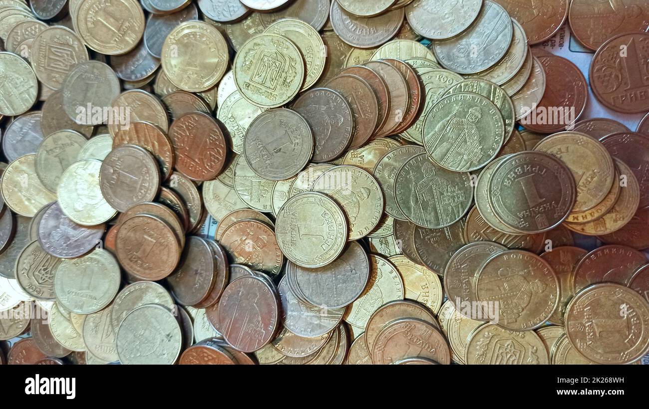 Background of the coins of Ukraine. Ukrainian one-year coins out of ...
