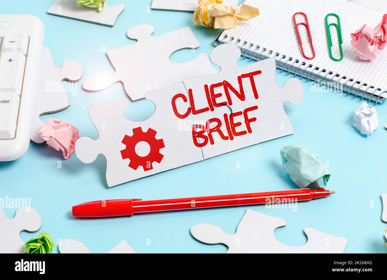 Hand writing sign Client Brief. Business concept A documents bounded by ...