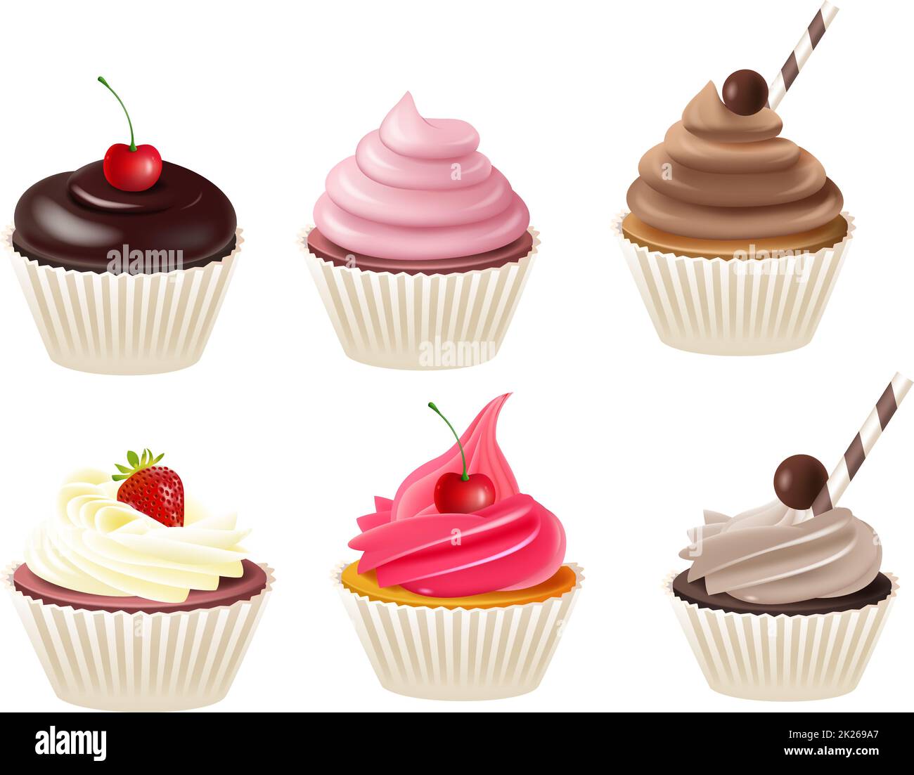 Illustration of cupcakes Stock Photo - Alamy