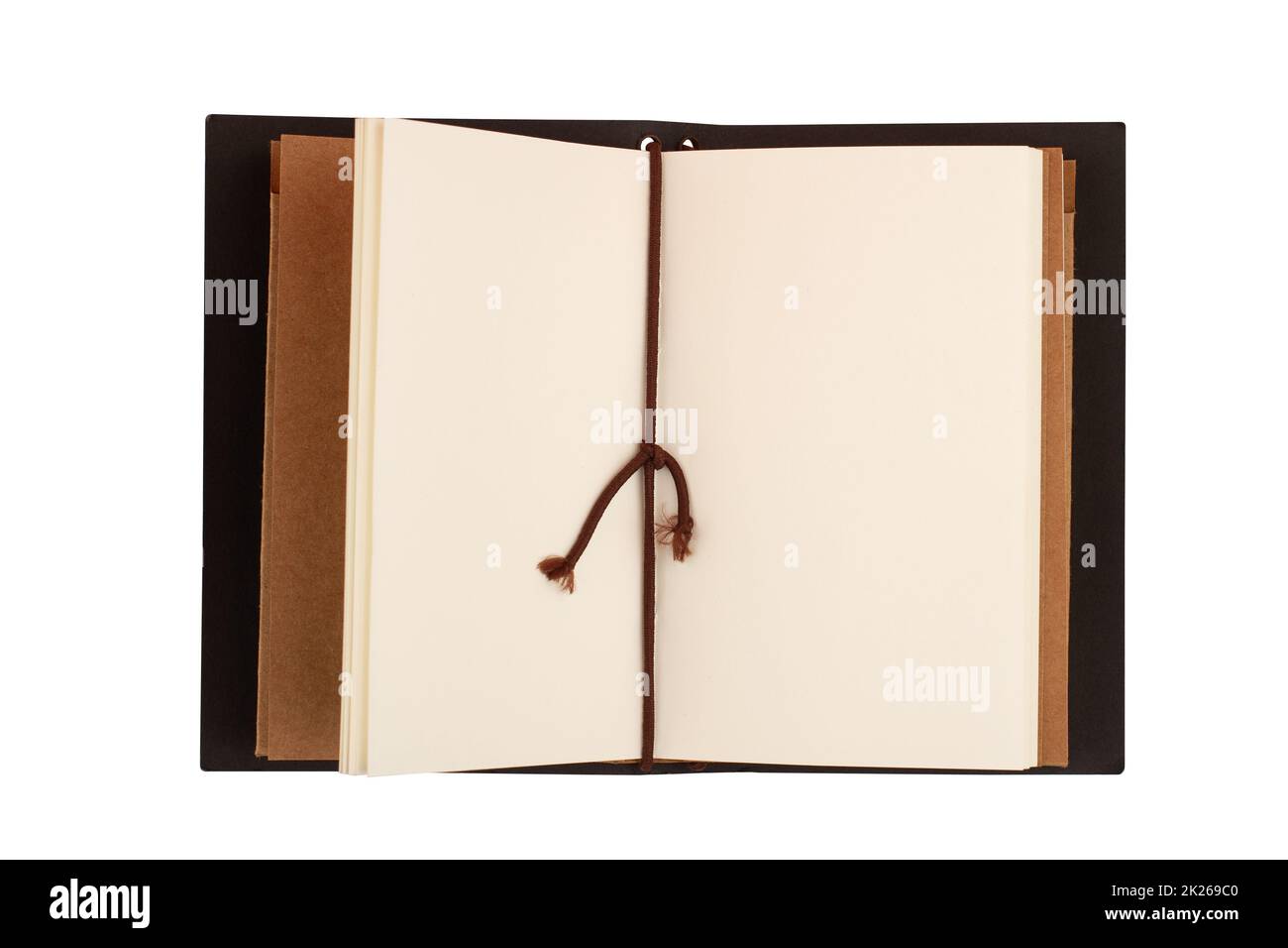 open vintage notebook isolated on white Stock Photo - Alamy