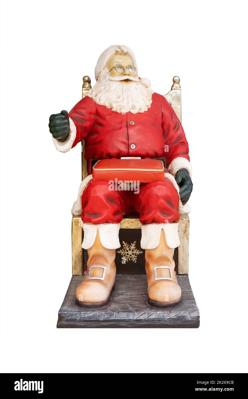 Santa Claus statue isolated on white Stock Photo - Alamy