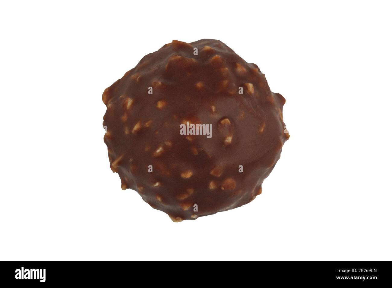 closeup detail of round chocolate candy on white background Stock Photo ...