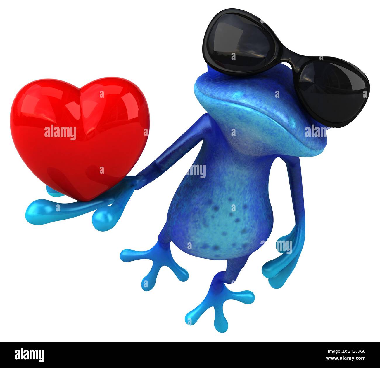 Fun blue frog - 3D Illustration Stock Photo - Alamy