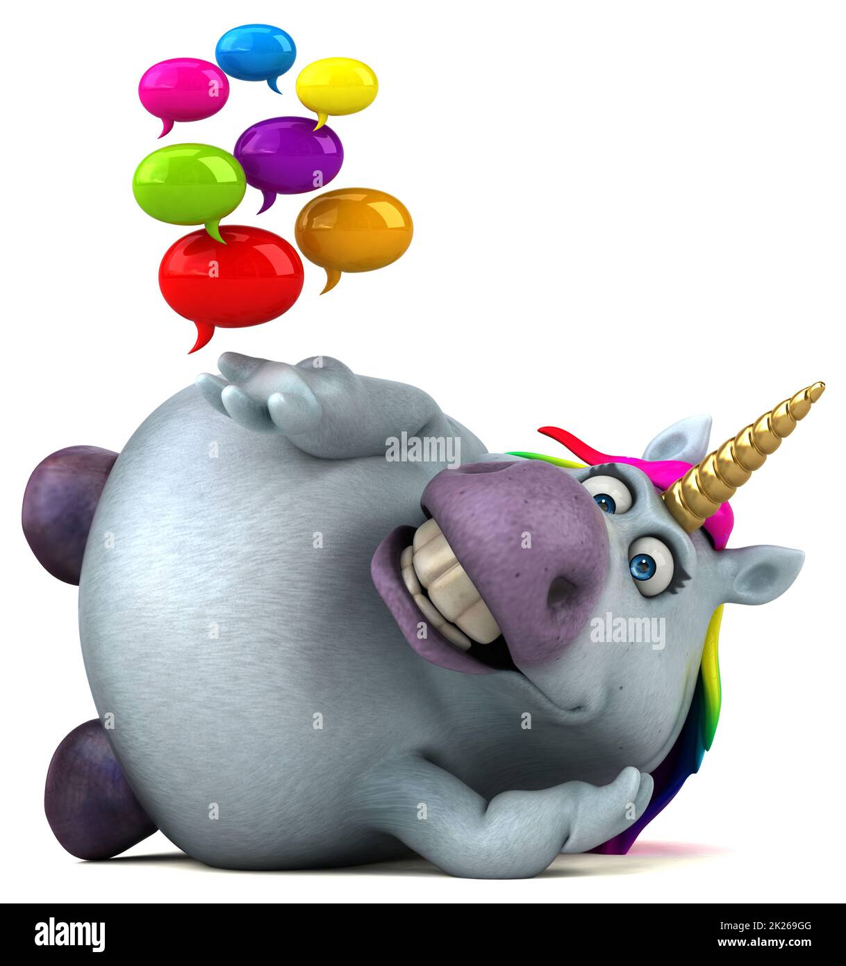 Fun unicorn - 3D Illustration Stock Photo - Alamy