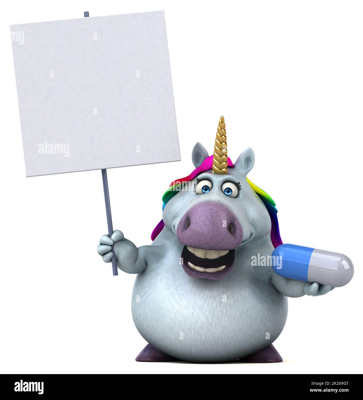 Fun unicorn - 3D Illustration Stock Photo - Alamy
