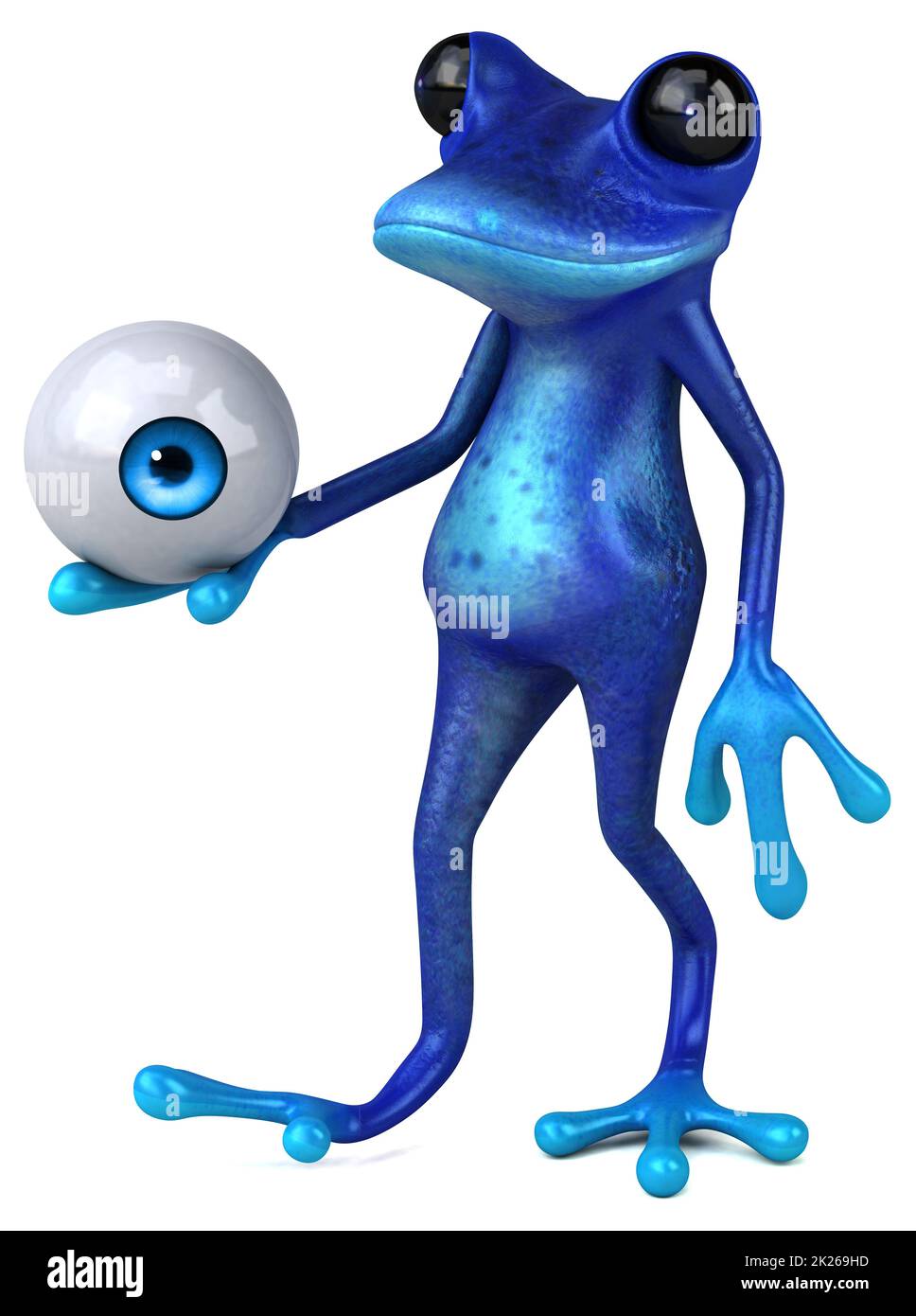Fun blue frog - 3D Illustration Stock Photo - Alamy