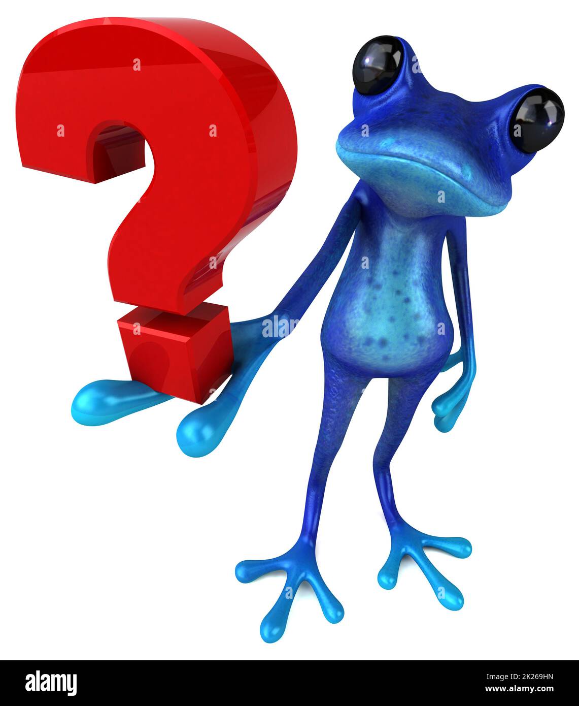 Fun blue frog - 3D Illustration Stock Photo - Alamy