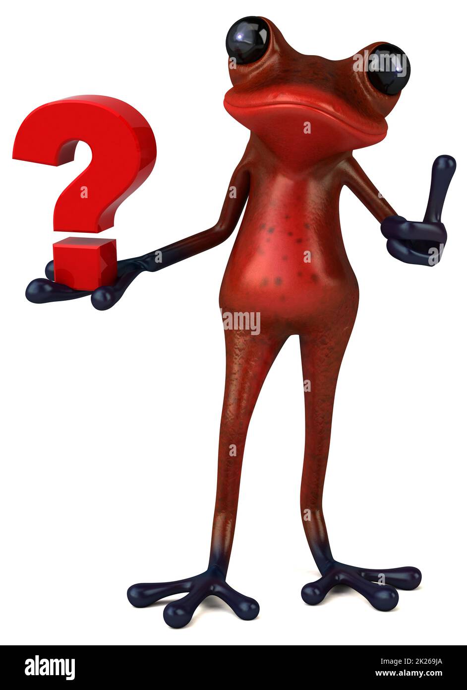 Fun red frog - 3D Illustration Stock Photo - Alamy