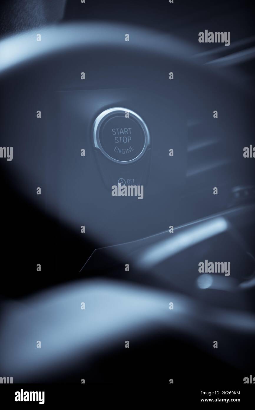 Car's engine start - stop push button Stock Photo - Alamy