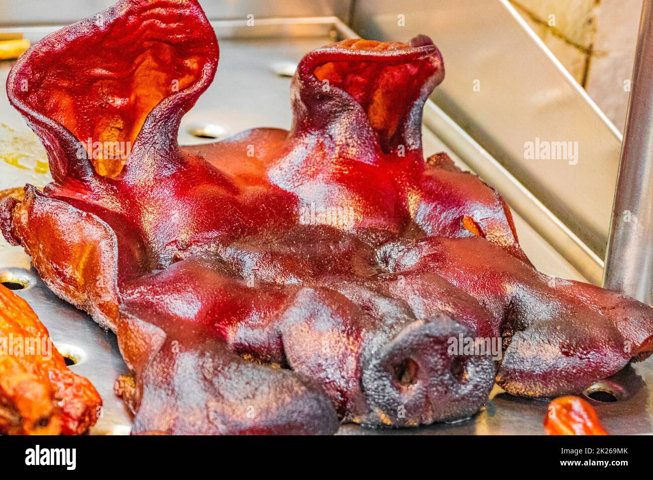 Thai Chinese street food pig face China Town Bangkok Thailand Stock ...